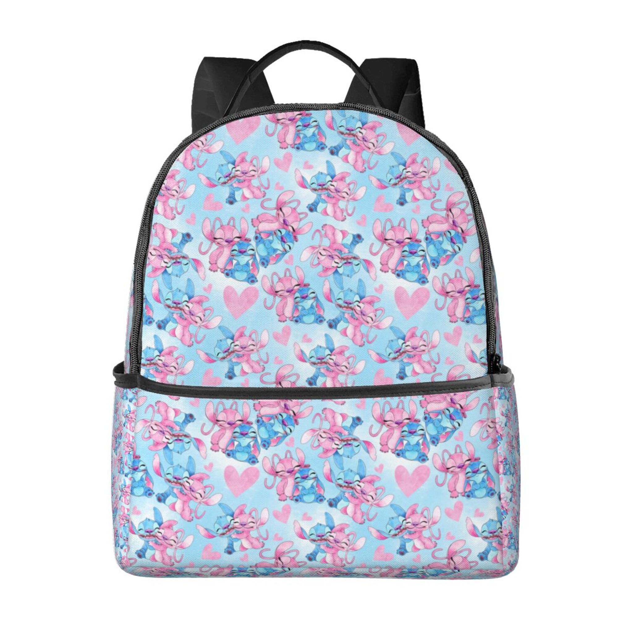 LAKIMCT Lightweight Pink Heart Stitch Love Angle Backpack, Ergonomic ...