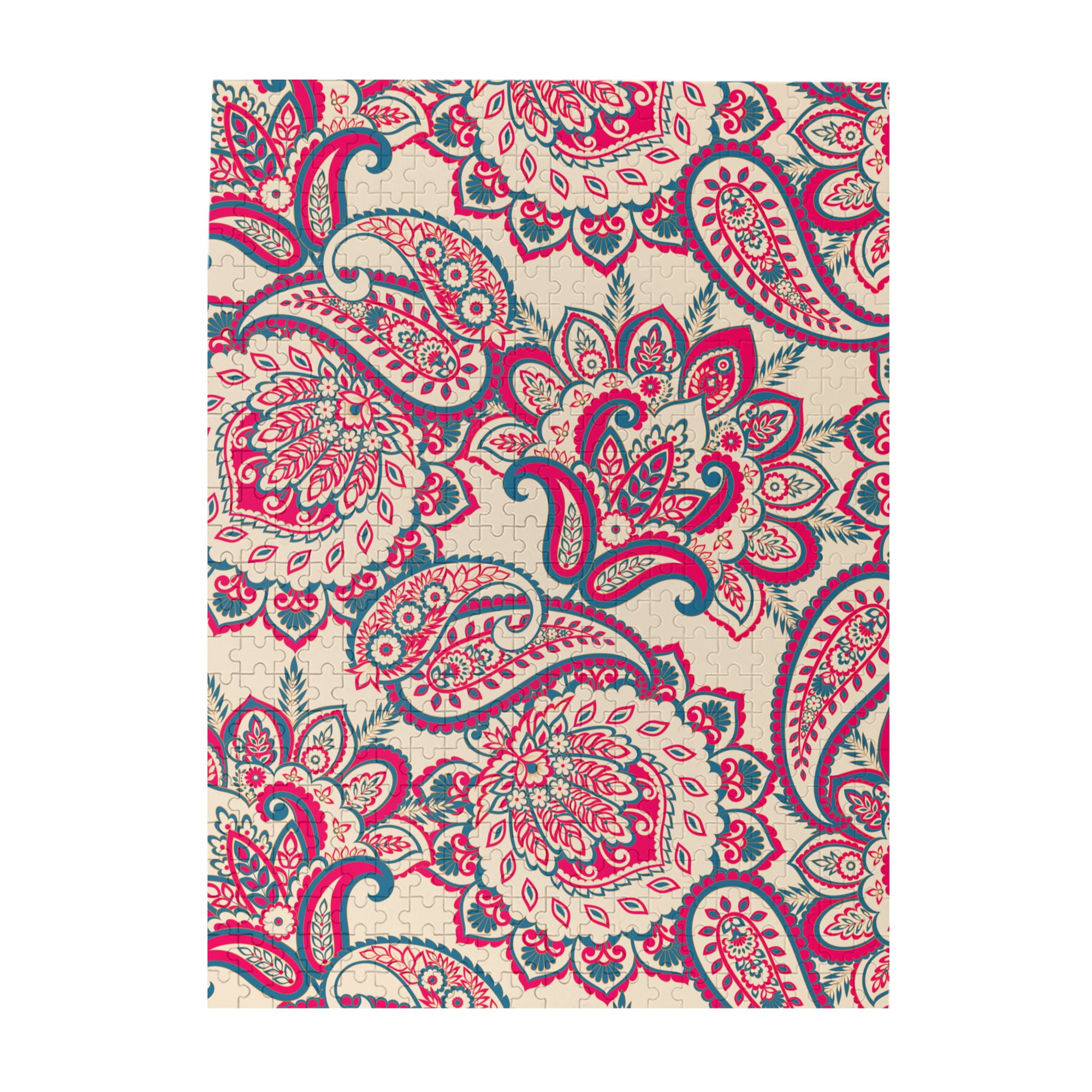 LAKIMCT Paisley Floral Jigsaw Puzzles 500 Pieces, Wooden Puzzle Pieces ...