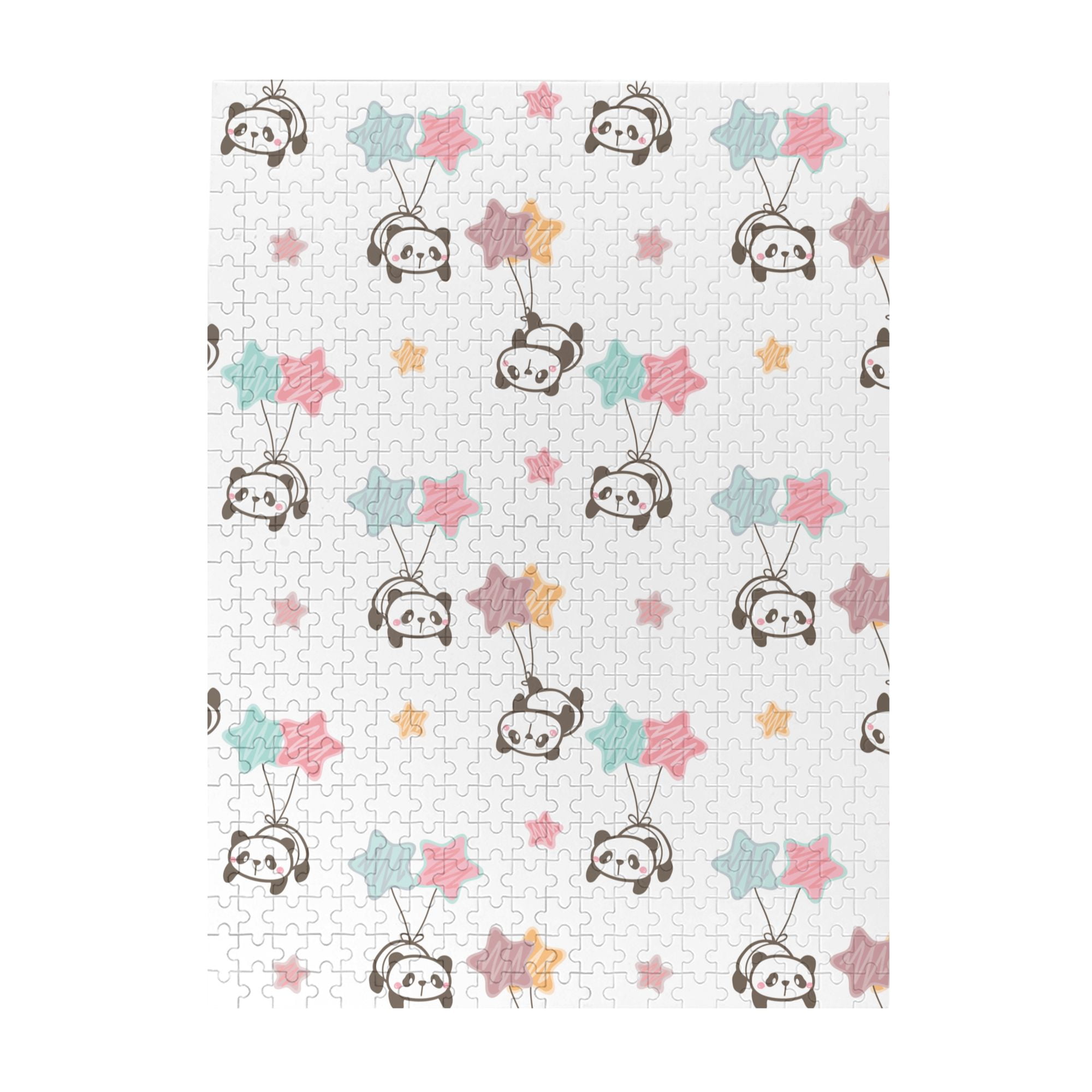 LAKIMCT Panda Star Balloon Jigsaw Puzzles 500 Pieces, Wooden Puzzle ...
