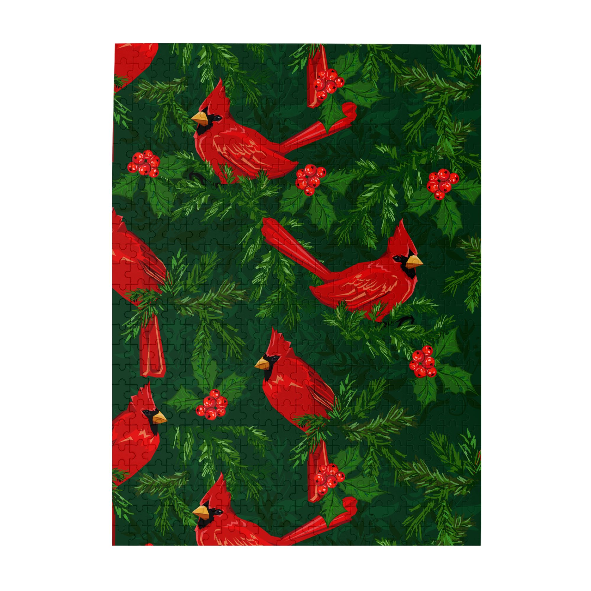 LAKIMCT Red Cardinal Bird Jigsaw Puzzles 500 Pieces, Wooden Puzzle ...