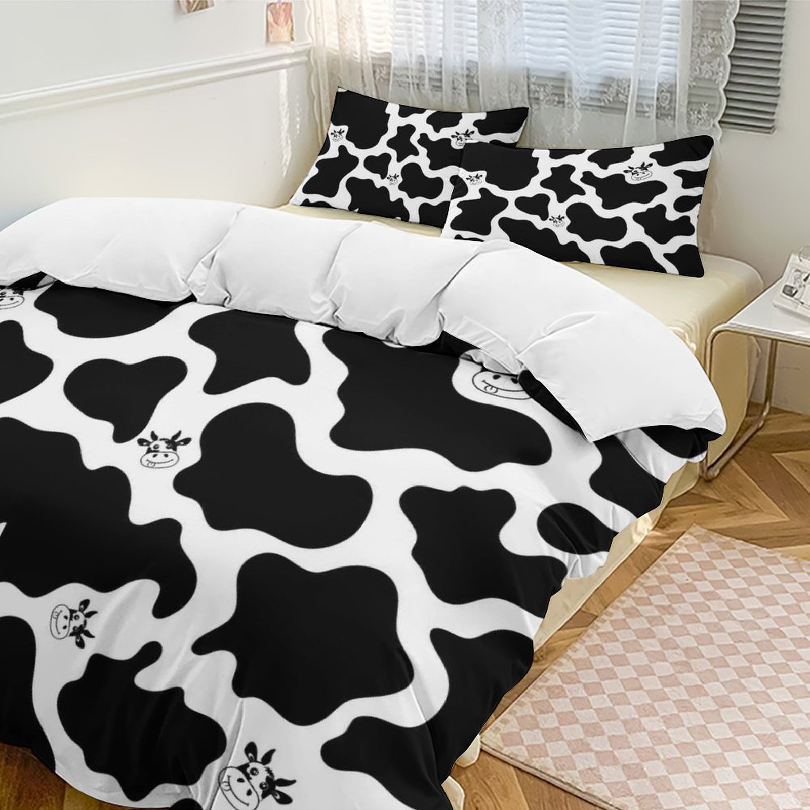 LAKIMCT Twin Comforter Set Soft 3 Pcs Cow Hand Pattern Bedding Sets ...