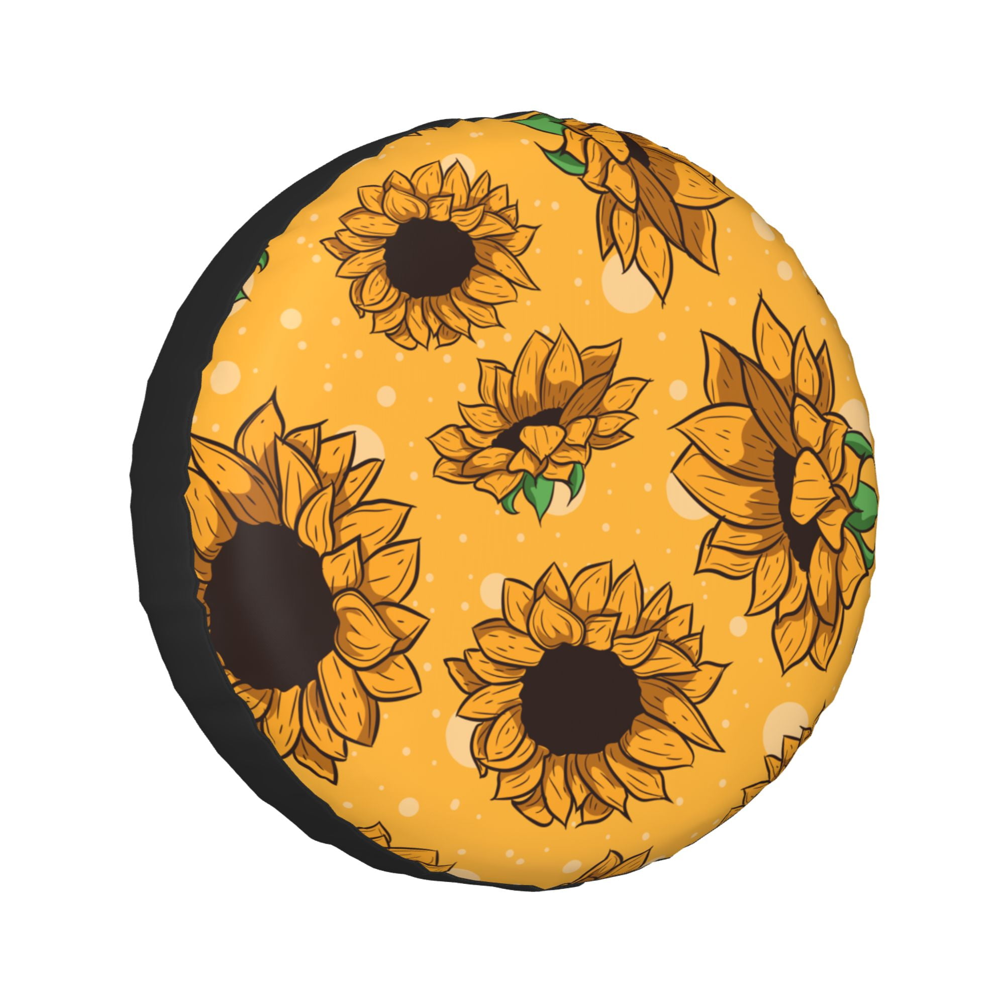 Lakimct Yellow Sunflowers Spare Tire Cover Protectors Weatherproof