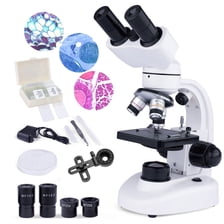 AMSCOPE_KIDS 100X_LED Portable Binocular Stereo Microscope, WF5X and ...