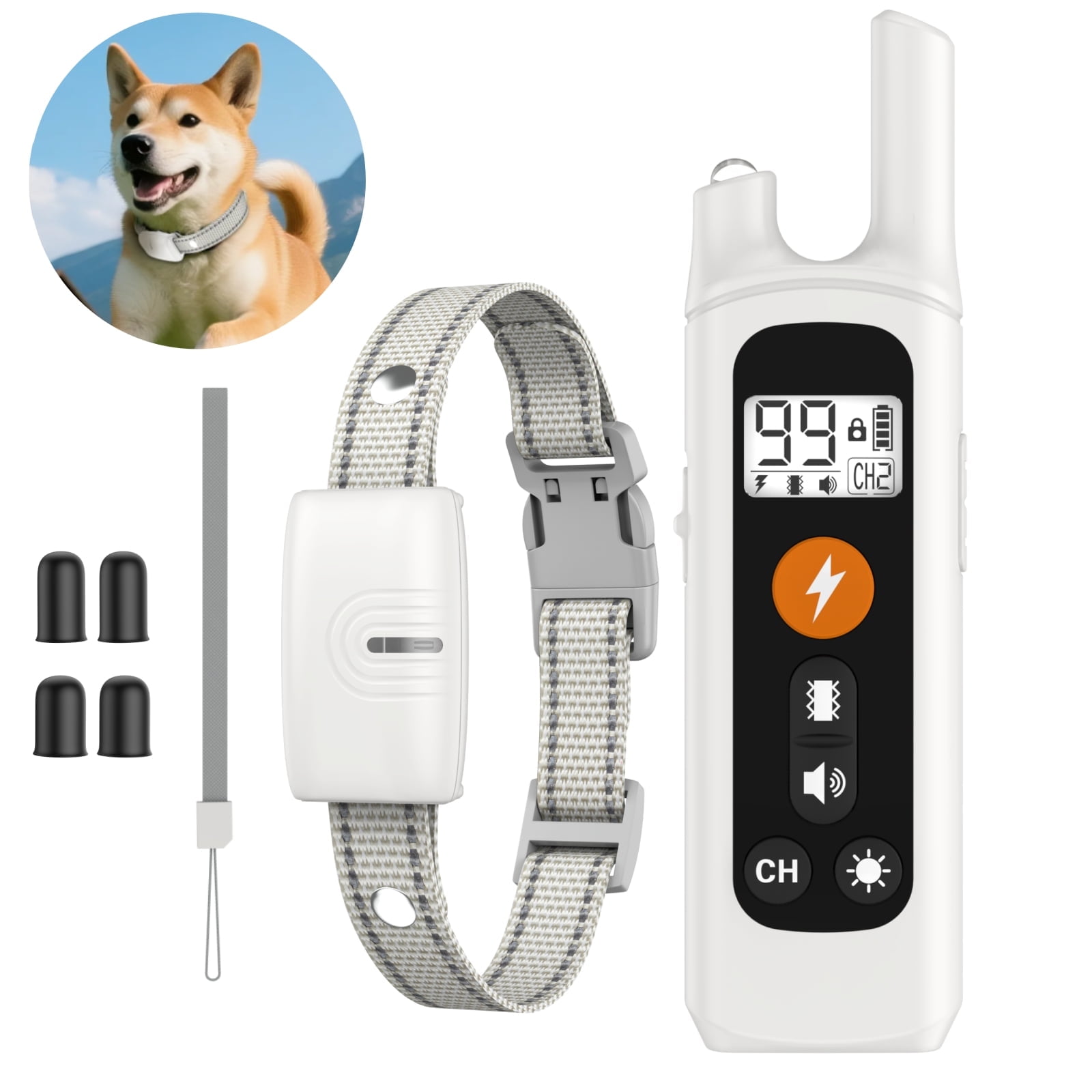 LAKWAR Dog Training Collar- IP67 Waterproof Rechargeable Shock Collars ...