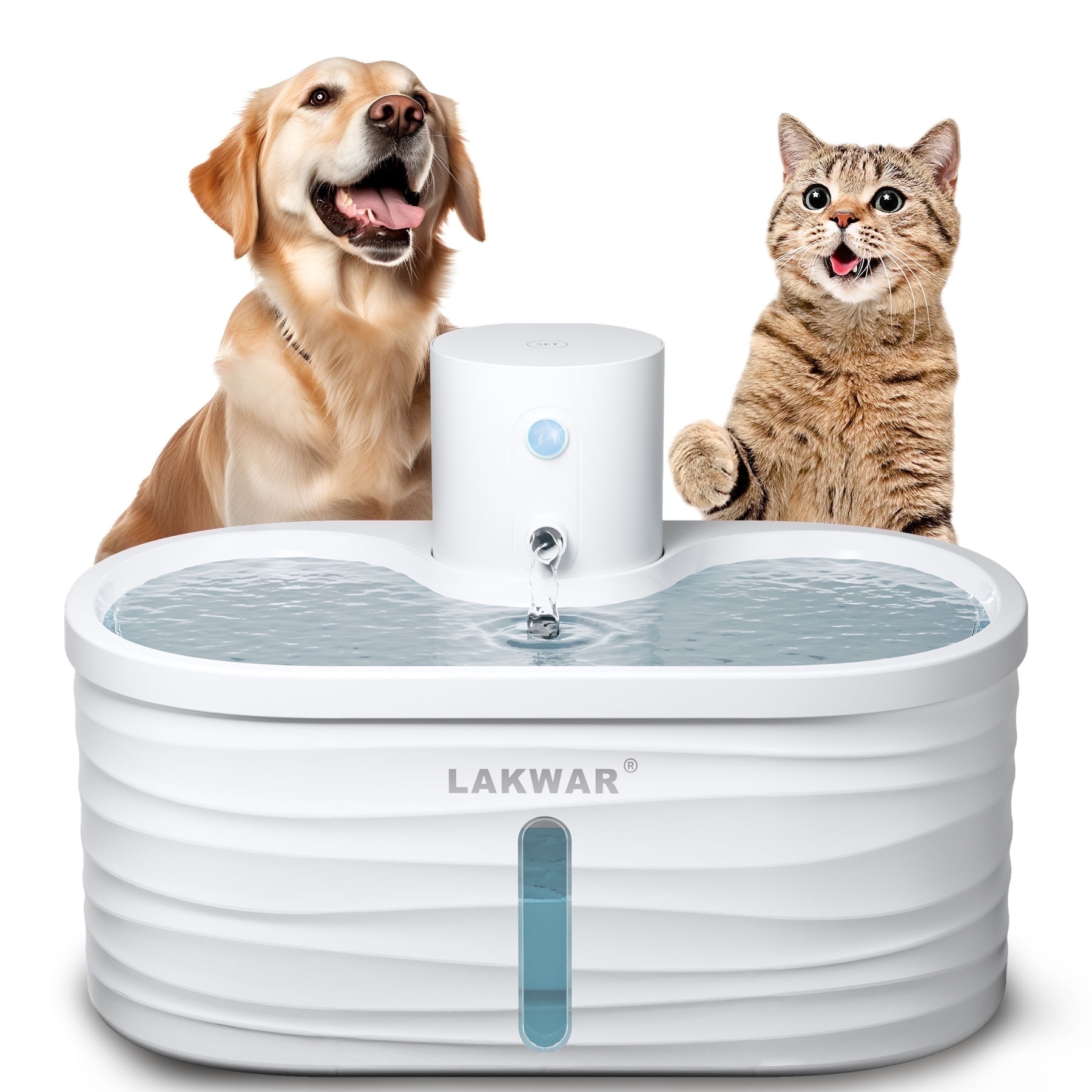 LAKWAR Cat Water Fountain Auto-3 Water Flow Modes 5000mAh Battery Ultra ...