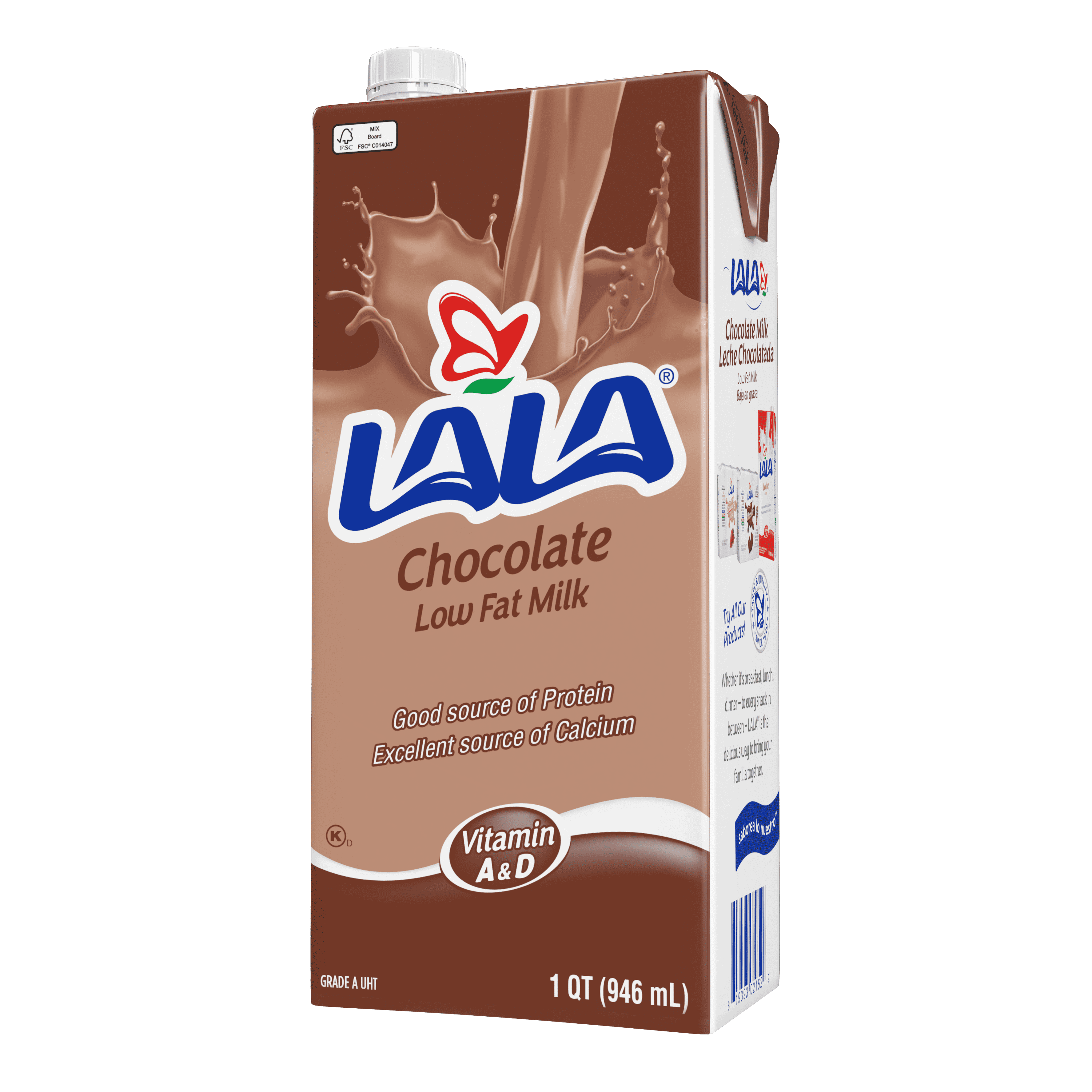 (2 pack) LALA Chocolate 1% Milk UHT 32oz - Walmart.com