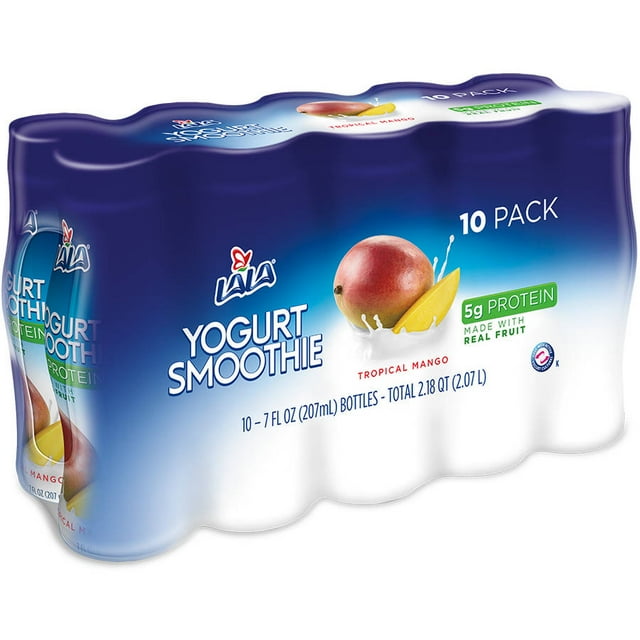 LALA Drinkable Yogurt, Tropical Mango, 7 Oz., 10 Count - Walmart.com