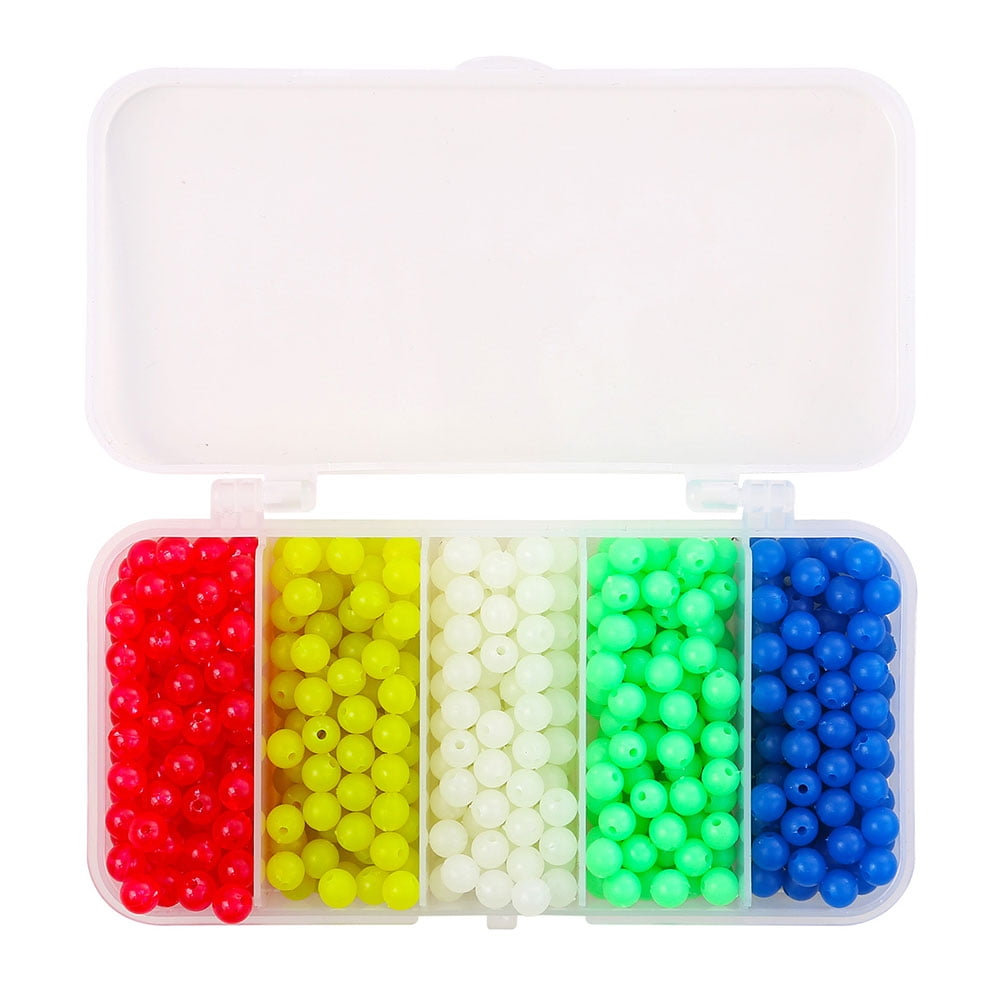 LALA Glow in Dark Plastic Green Fishing Line Beads - Soft Rubber Beads ...