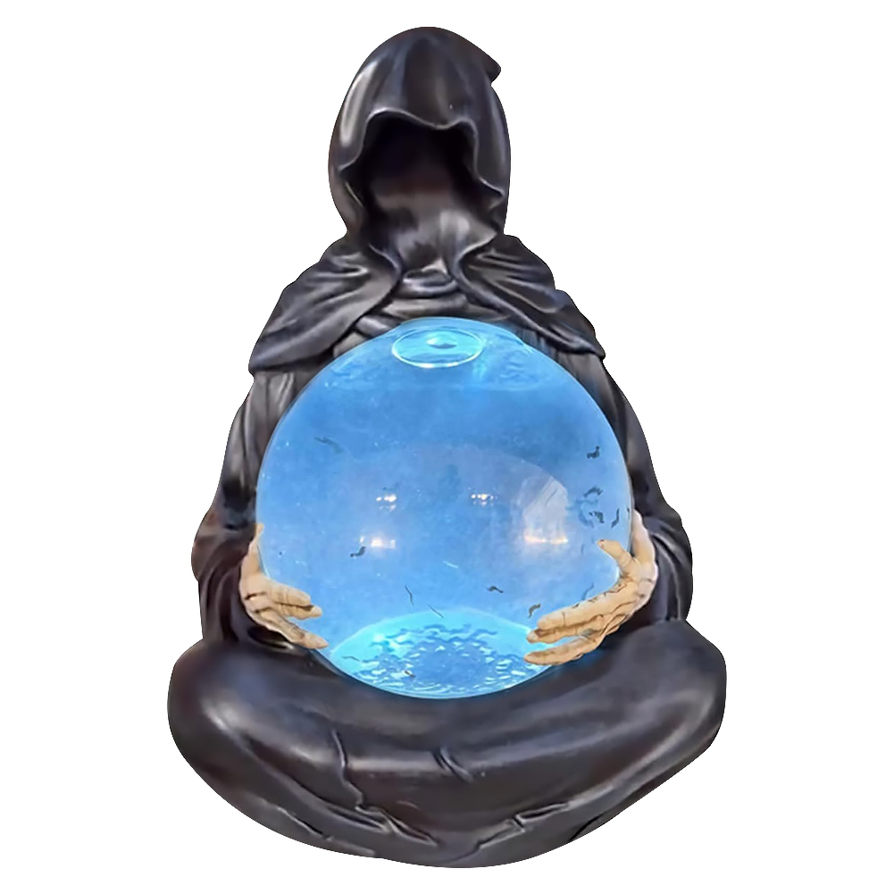 LALA Grim Reaper Statue with Flying Bats Crystal Ball The Death God's ...