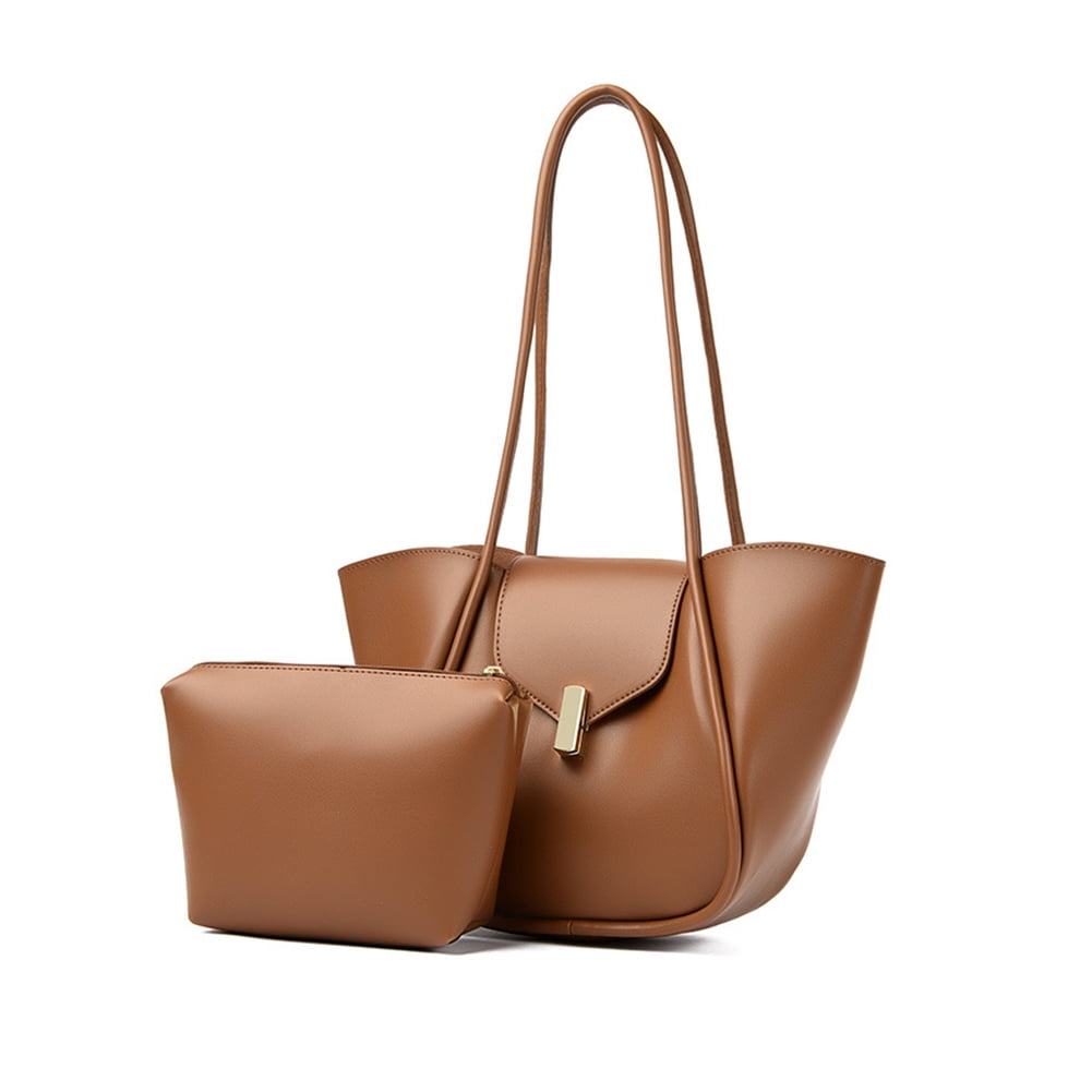 LALA PU Leather Simple Tote Handbag for Female Large PU Leather ...