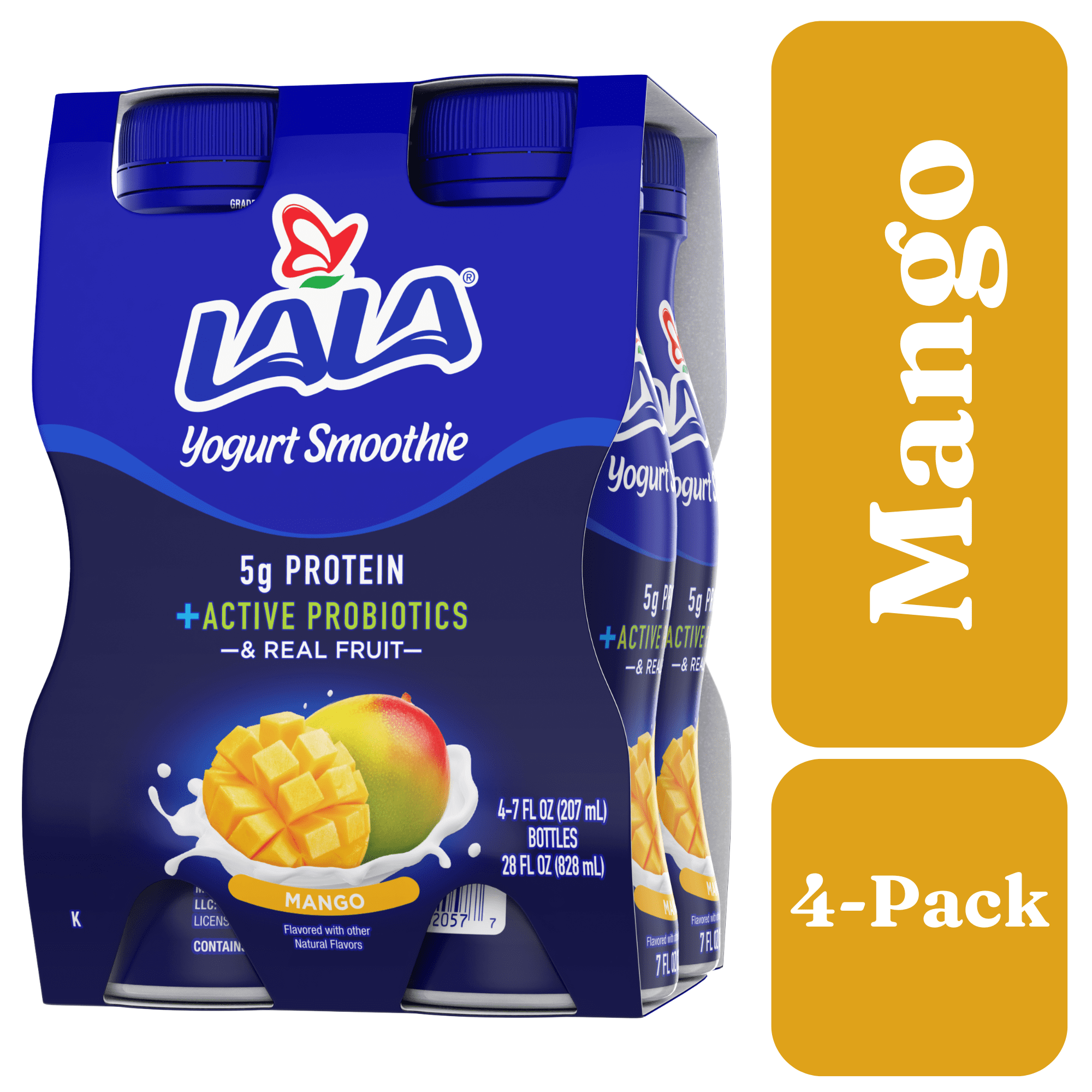 LALA Probiotic Protein Yogurt Smoothie Drink, Low Fat, Mango, 7 oz ...