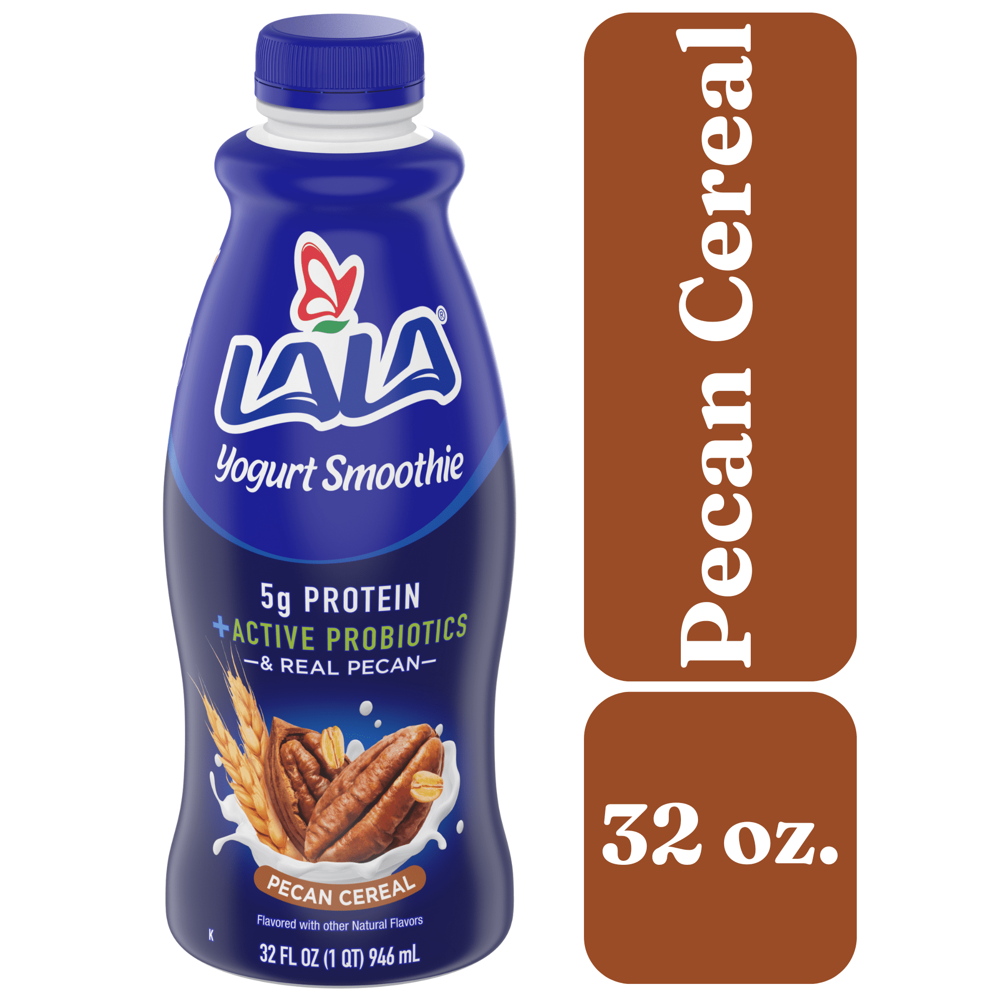 LALA Probiotic Protein Yogurt Smoothie Drink for Kids and Adults, Pecan ...