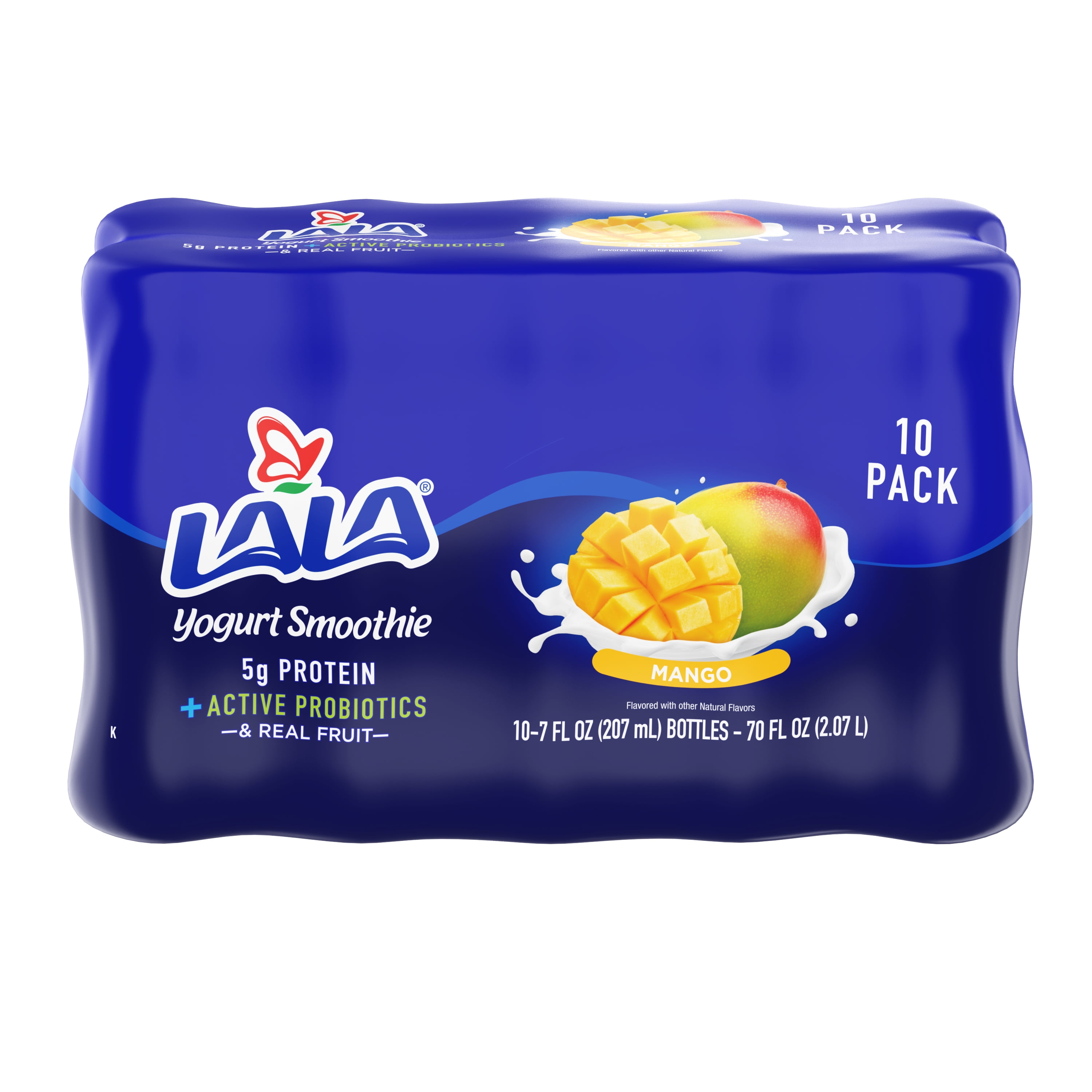 LALA Probiotic Yogurt Smoothie Drink with Protein, Tropical Mango, 7 oz ...