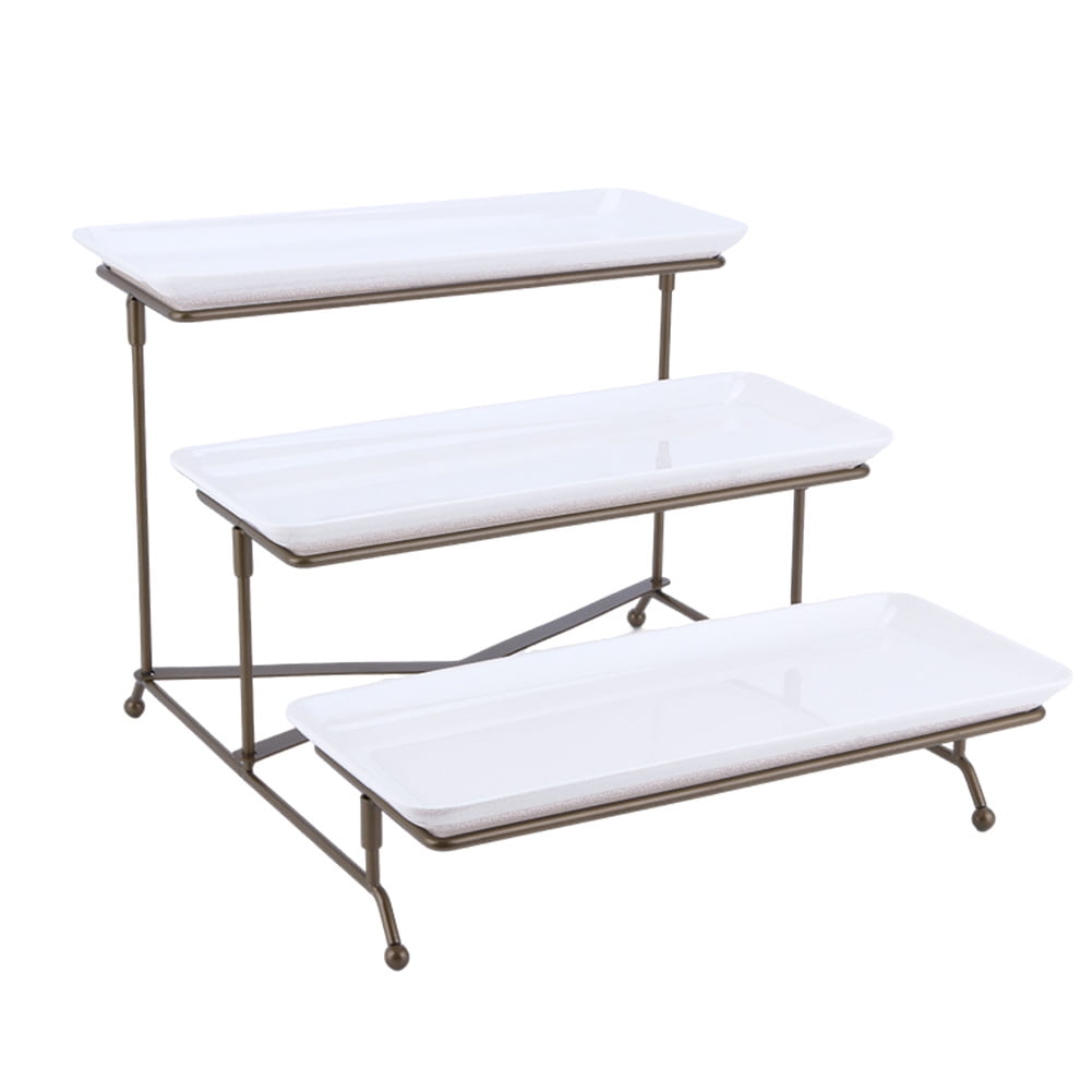 LALA Serving Stand Porcelain Serving Platter Tier Serving Trays with ...