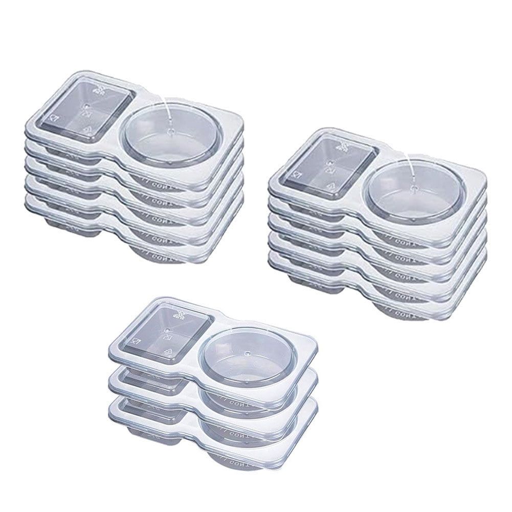 LALA Snack Containers, Reusable Double Compartment Condiment with Lids ...