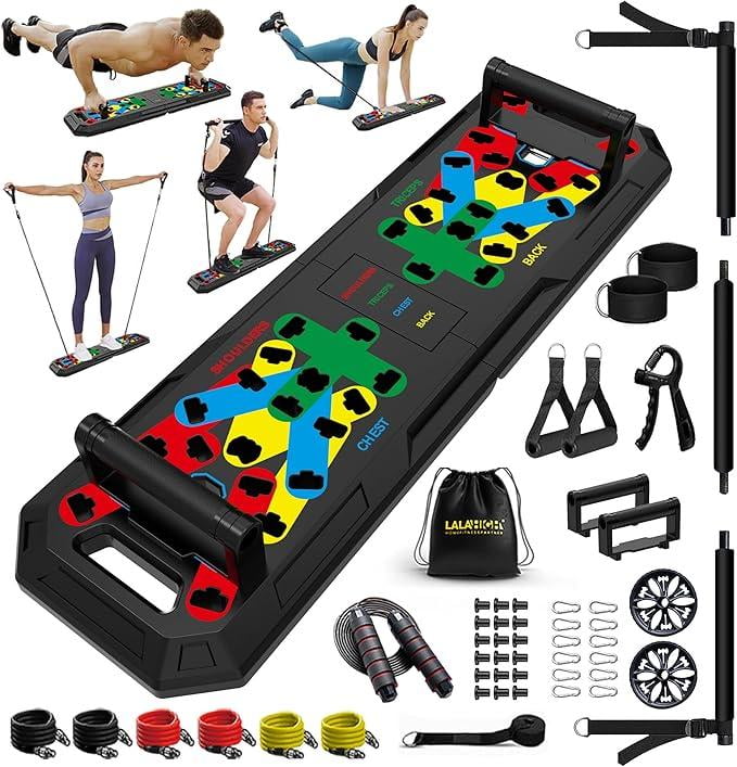 LALAHIGH Home Gym Kit, All-in-One Fitness Equipment with Push-Up Board ...