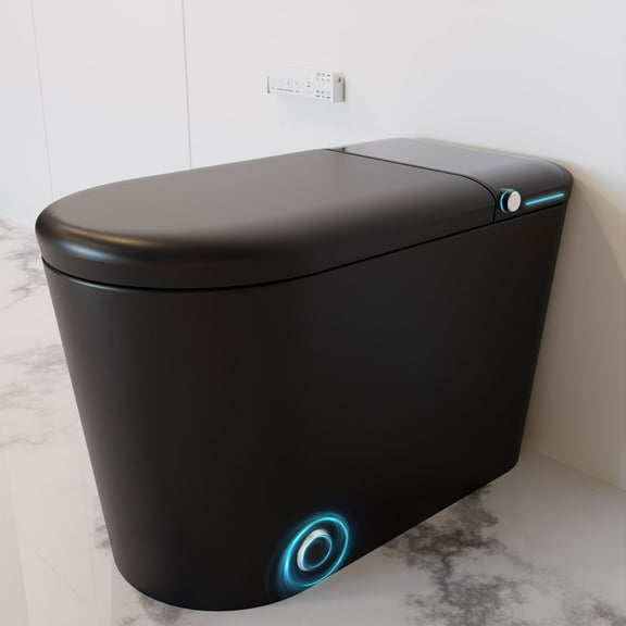 Smart Toilet with Automatic Flush & Bidet, Heated Seat, Foot Sensor ...