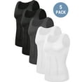 LALAMELON 5 Pack Mens Compression Body Shaper Tummy Control Vest ...