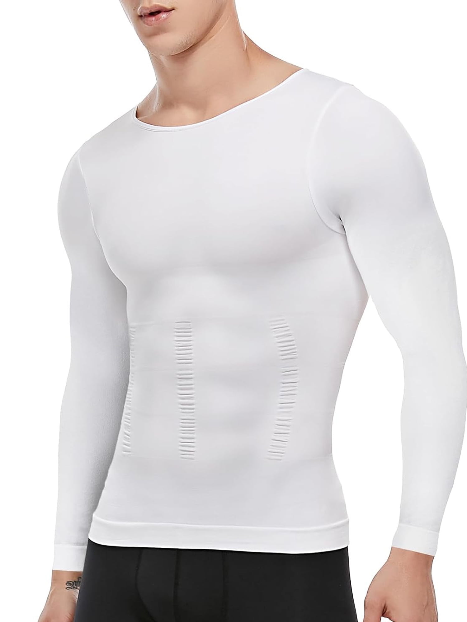 LALAMELON Compression Shirts for Men Long Sleeve Slimming Body Shaper ...