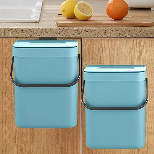 LALASTAR Small Trash Can with Lid, Compost Bin Indoor Kitchen Sealed ...