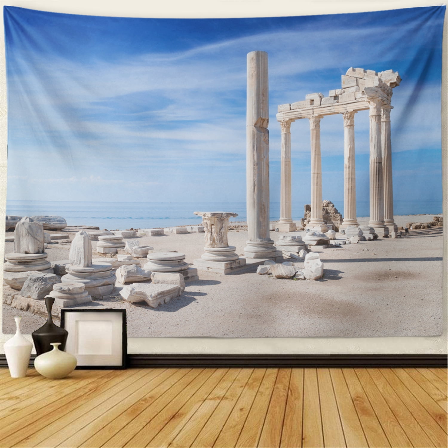 LALILO 4 Pcs Old Brick Bright Tapestry Temple Wall Hanging for Living ...