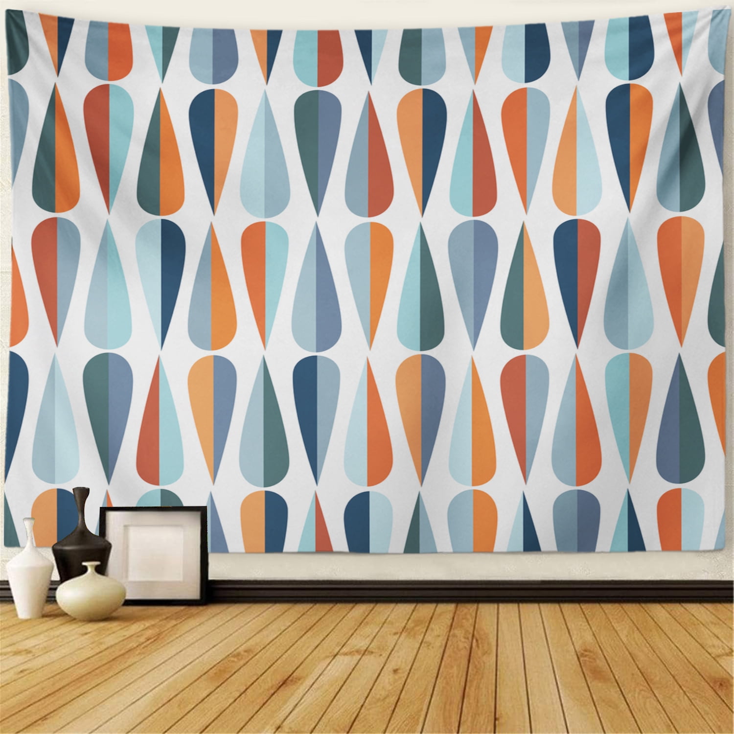 LALILO 4 Pcs Turquoise Tapestry Mid Century Wall Hanging for Living ...