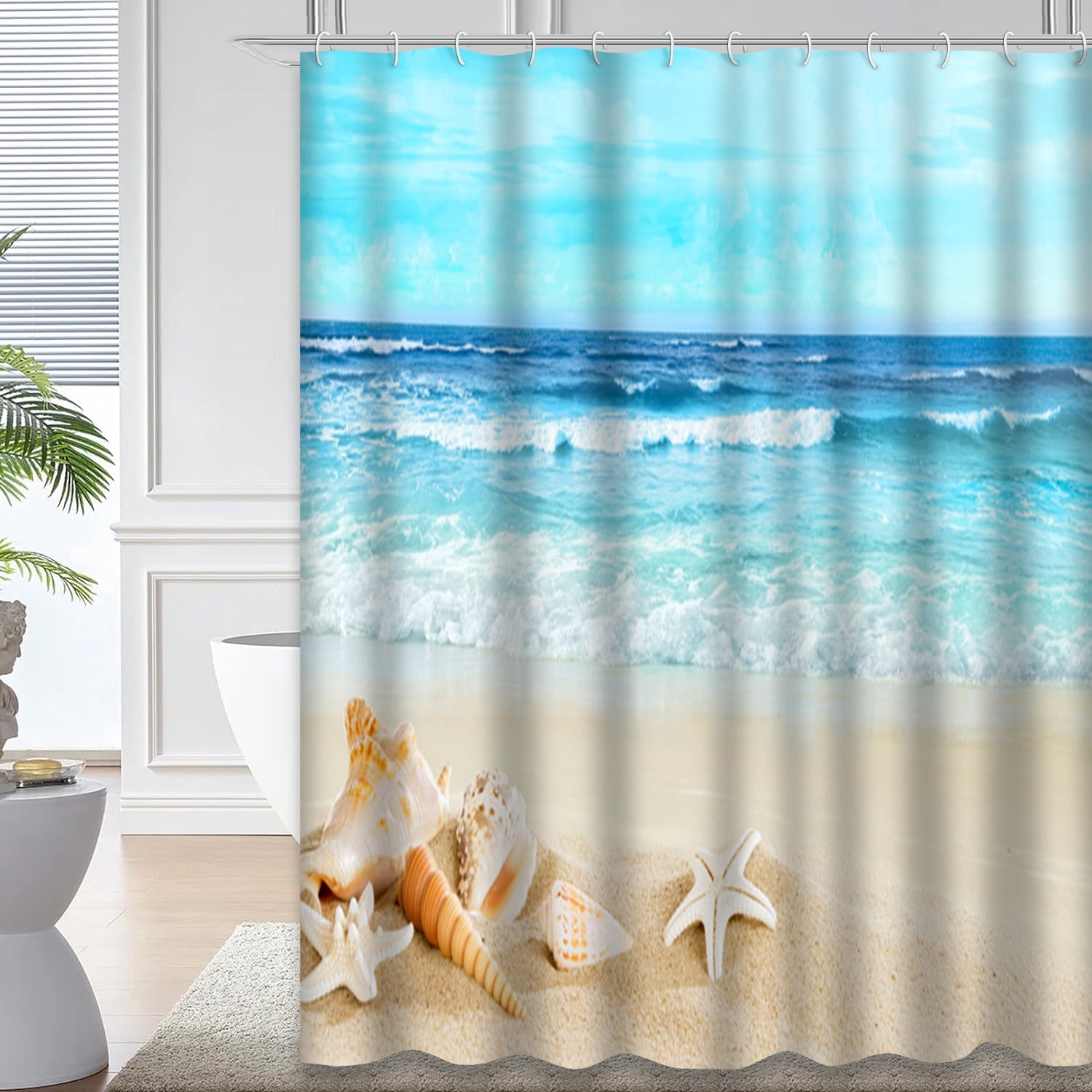 LALILO Beach Shells Sand with Shells Sand Shell Sea Ocean Summer Shower ...