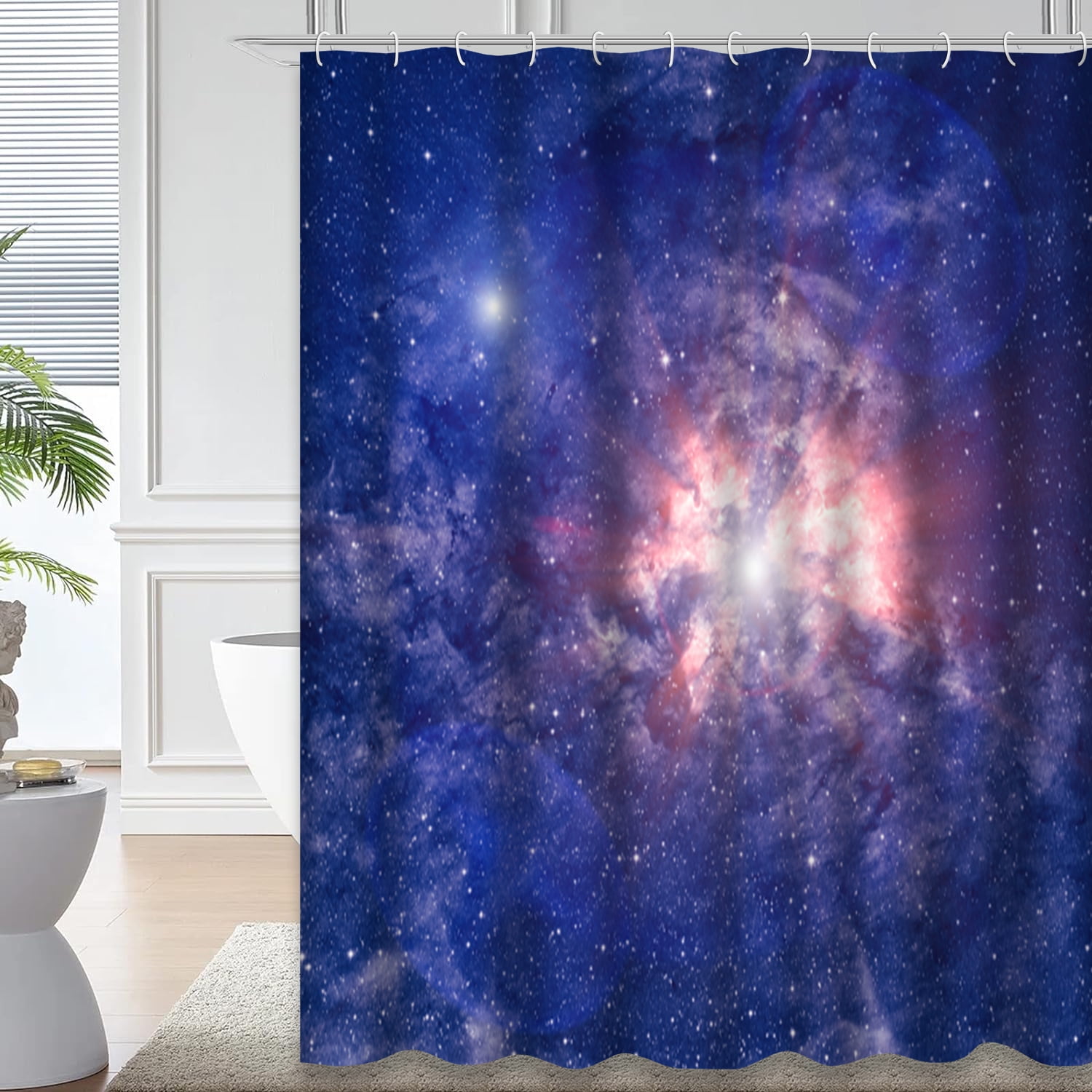LALILO Earth Moon Sky Waterproof Shower Curtain,Heaven Nebula Star ...
