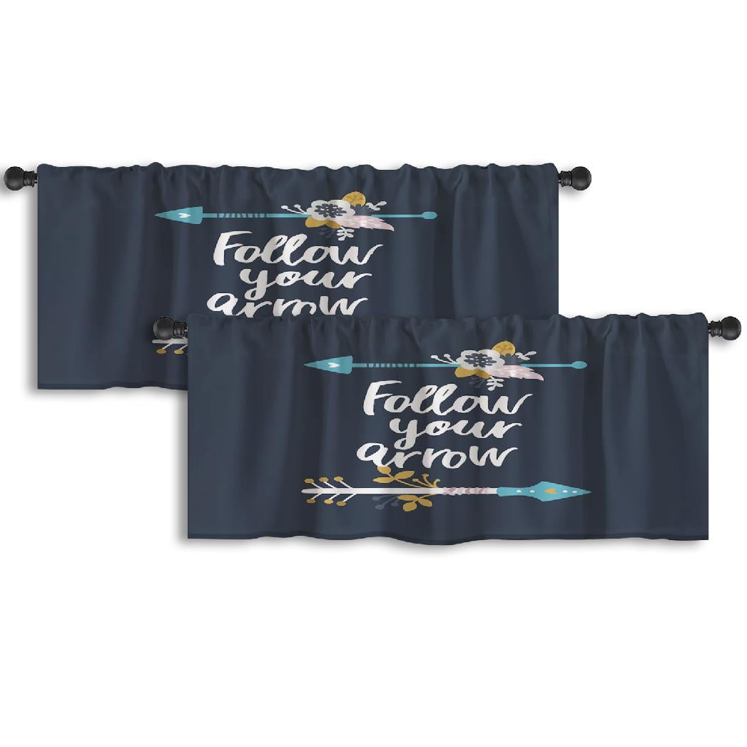 LALILO Kitchen Curtain Valance Arrow With Arrows Rod Pocket Window ...
