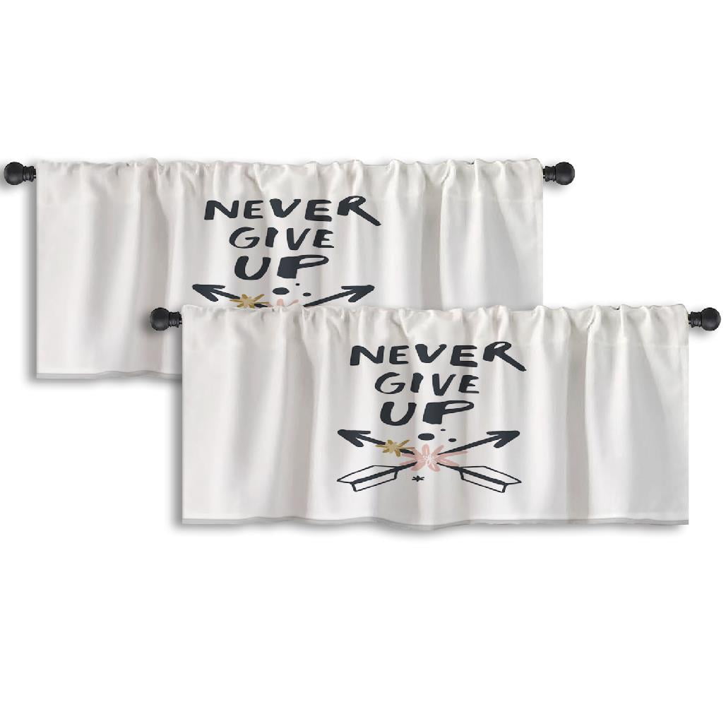 LALILO Kitchen Curtain Valance Art Font Letters Lettering Rod Pocket ...