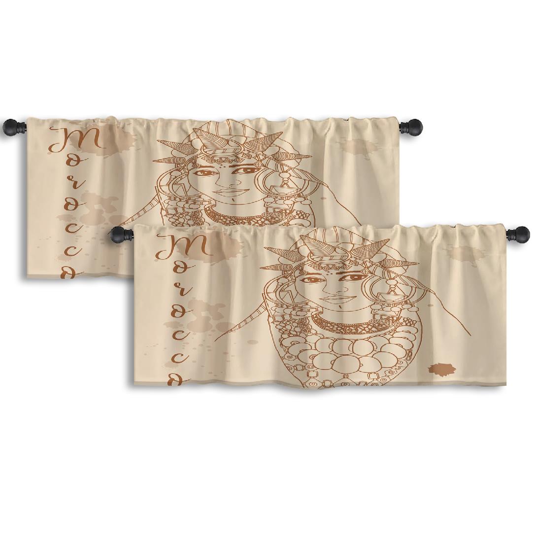 LALILO Kitchen Curtain Valance Beautiful Autumn Fantasy Maple Rod ...