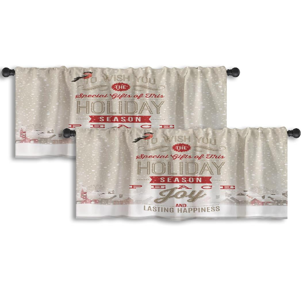 LALILO Kitchen Curtain Valance Beautiful Garden Silk Scarf Rod Pocket ...