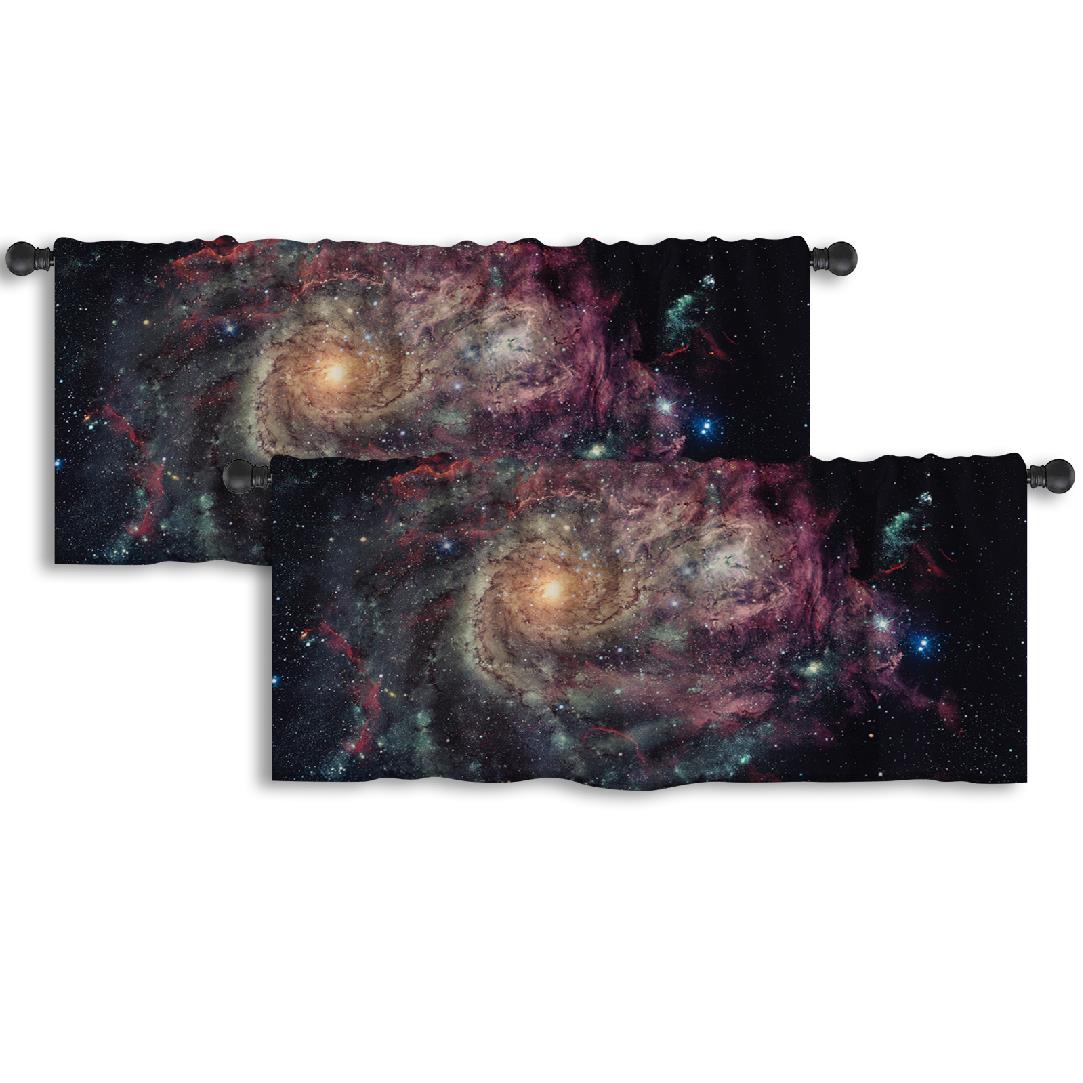 LALILO Kitchen Curtain Valance Beautiful Nebula Stars And Nasa Rod ...