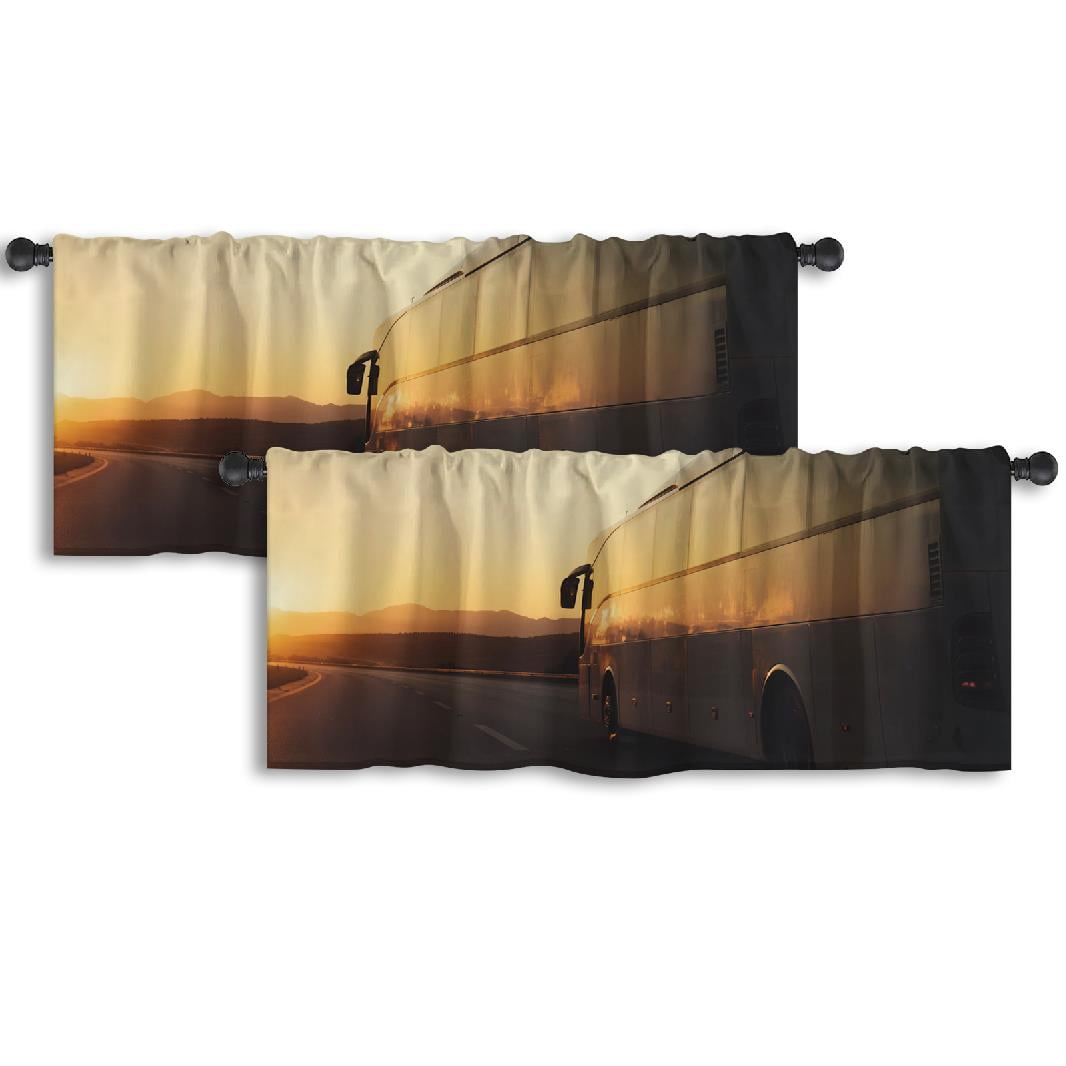 LALILO Kitchen Curtain Valance Beautiful Portrait Giraffe Rod Pocket ...