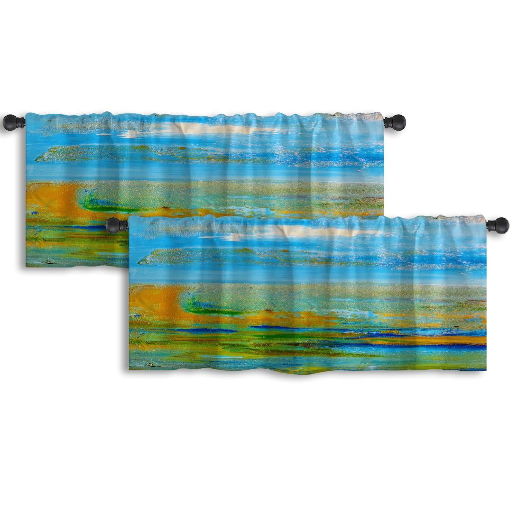 LALILO Kitchen Curtain Valance Beautiful Scale Media Canvas Rod Pocket ...