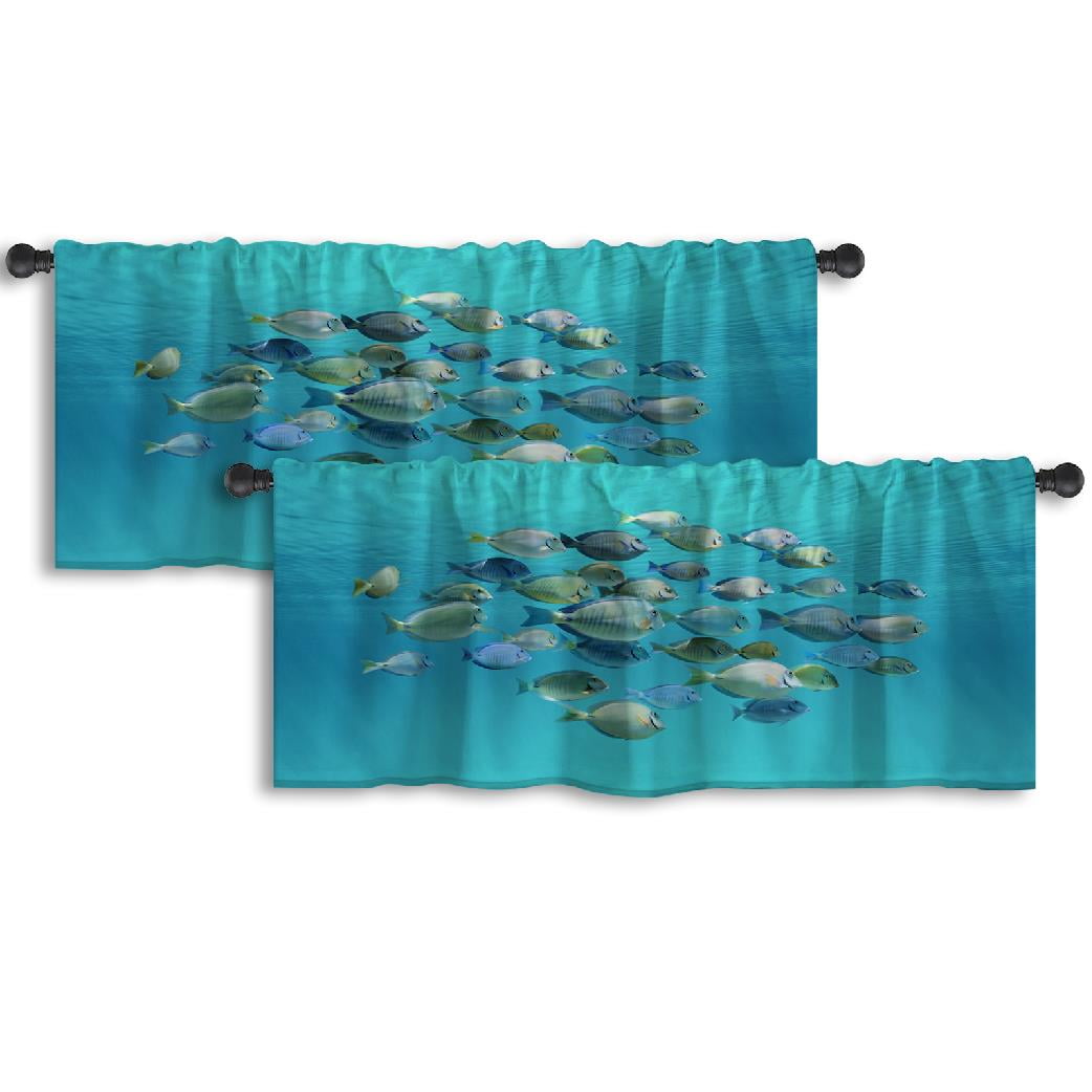 LALILO Kitchen Curtain Valance Biker Bike Mountain Adventure Rod Pocket ...