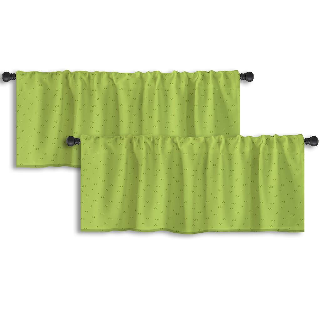 LALILO Kitchen Curtain Valance Cartoon Grass Grass Rod Pocket Window ...