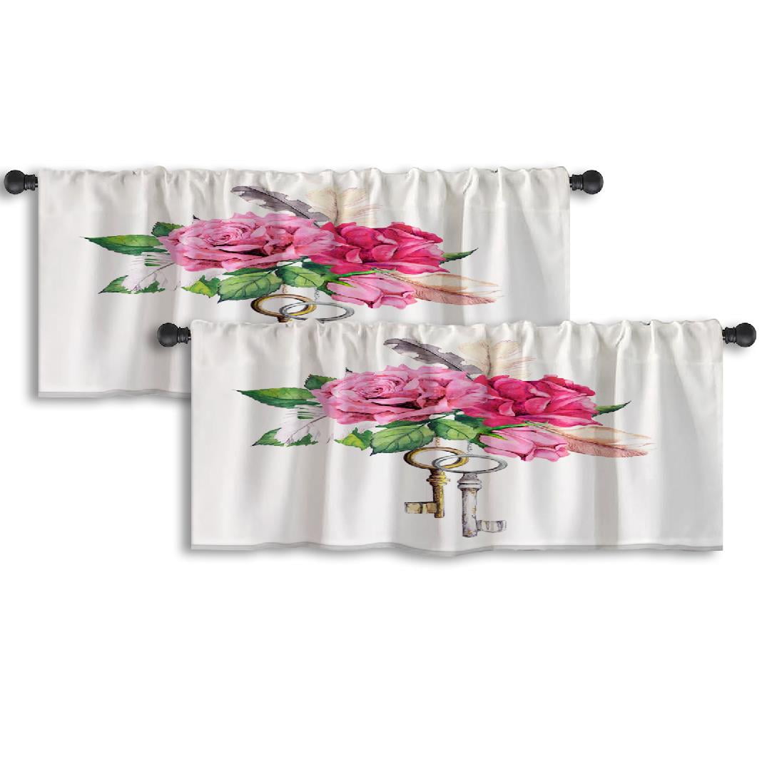 LALILO Kitchen Curtain Valance Cartoon Space Monkey Banana Rod Pocket ...