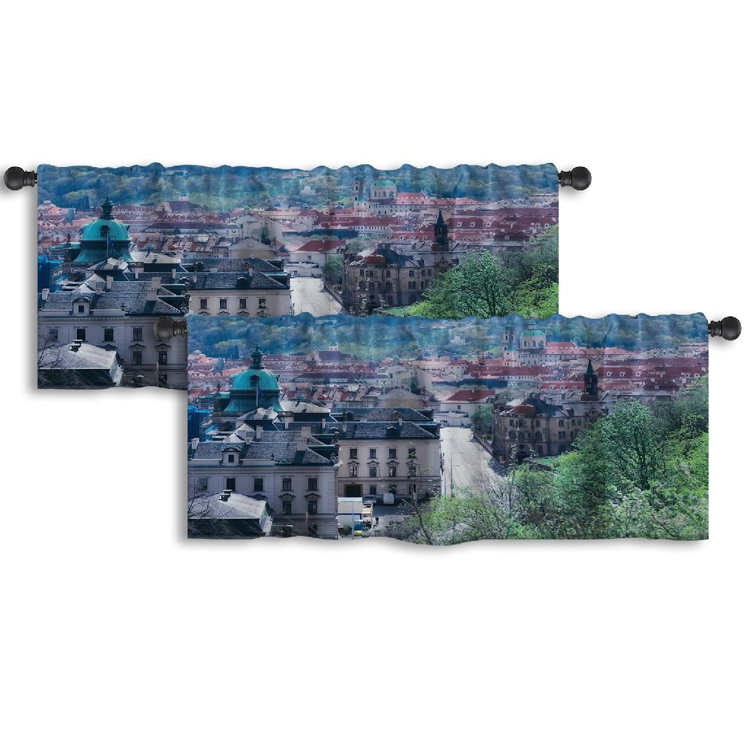 LALILO Kitchen Curtain Valance Castle Ancient Rod Pocket Window Curtain ...