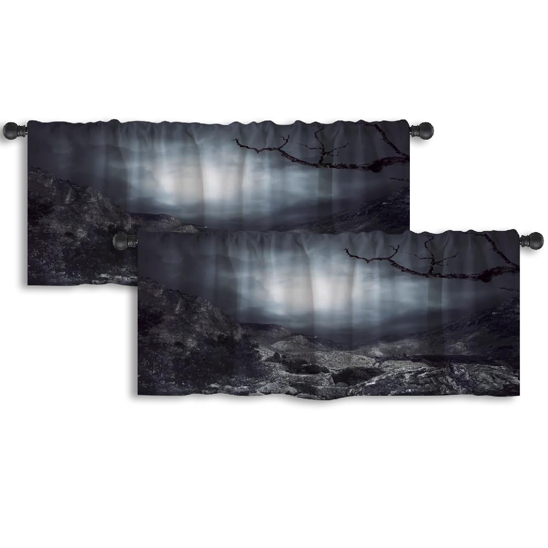 LALILO Kitchen Curtain Valance Castle Castle Castle Vampire Rod Pocket ...