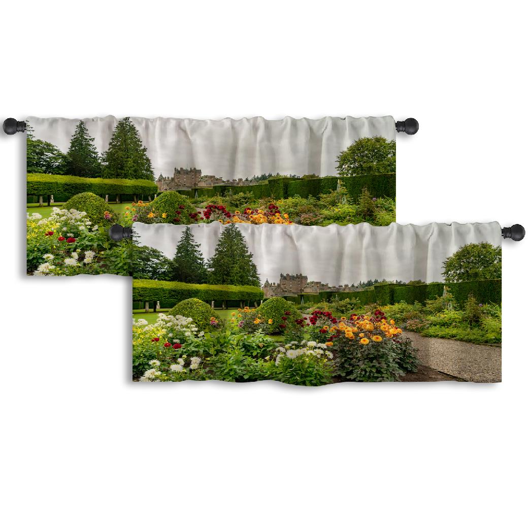 LALILO Kitchen Curtain Valance Castle Scotland Rod Pocket Window ...
