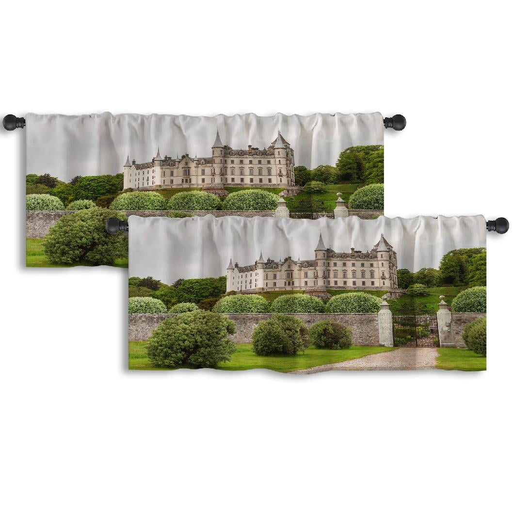LALILO Kitchen Curtain Valance Castle Scottish Scottish Rod Pocket ...