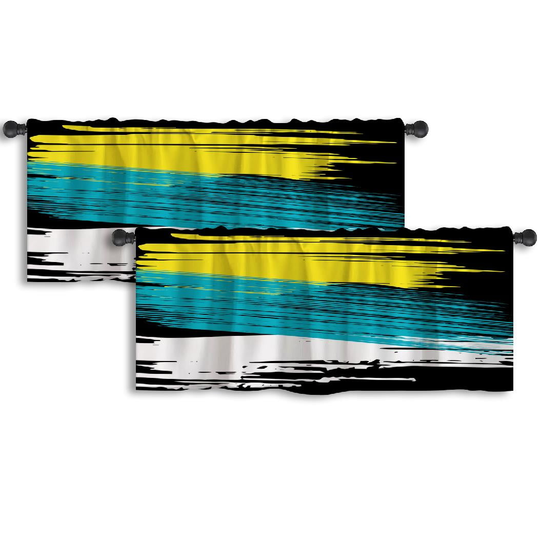 LALILO Kitchen Curtain Valance Color Graffiti Quality African Rod ...