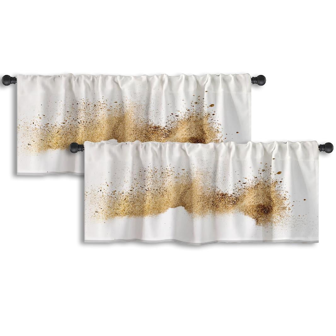 LALILO Kitchen Curtain Valance Color Surf Stack Ocean Rod Pocket Window ...