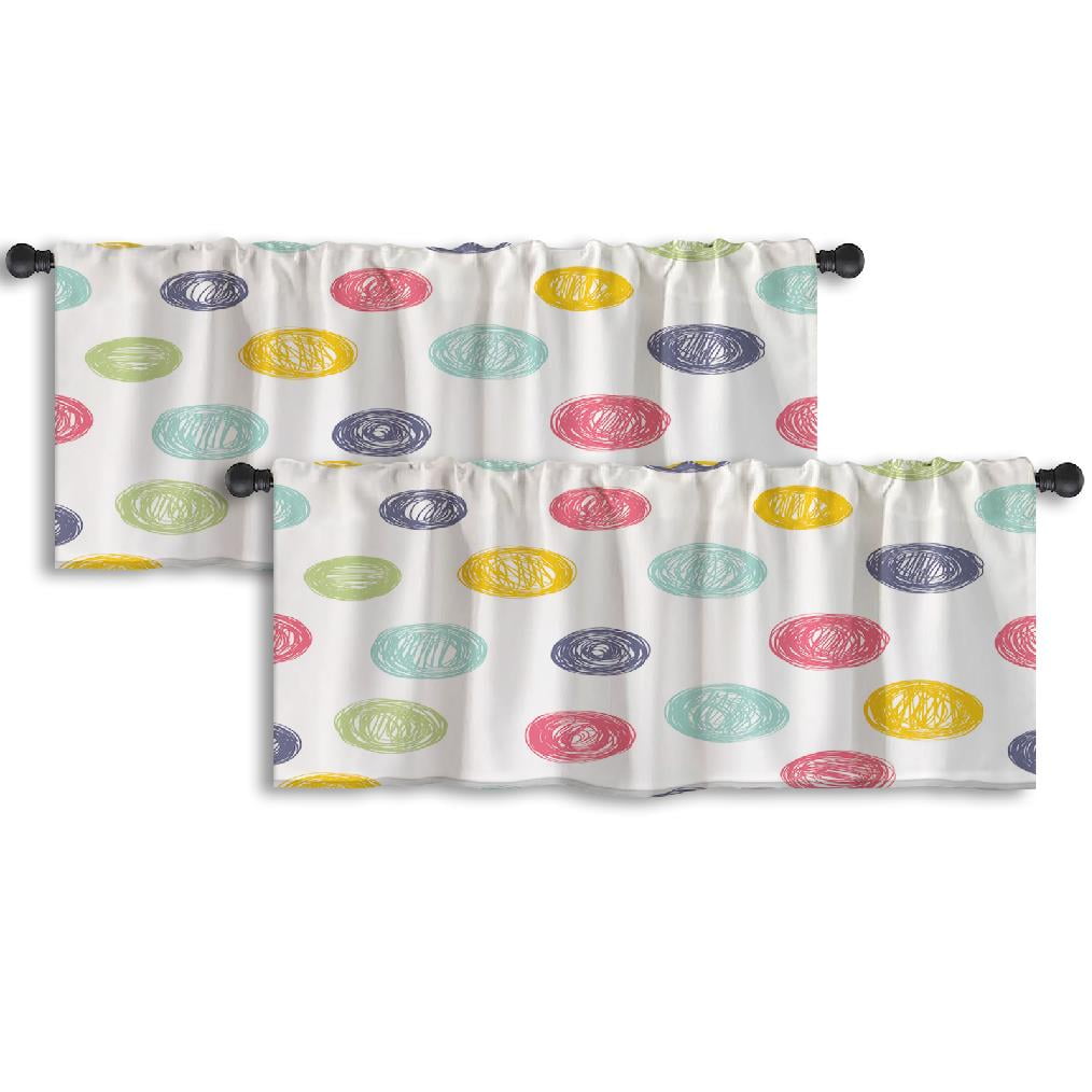 LALILO Kitchen Curtain Valance Colorful African Ethnic Striped Rod ...