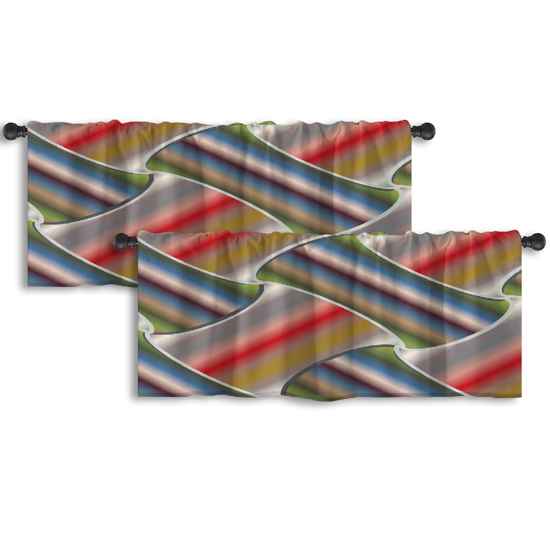 LALILO Kitchen Curtain Valance Colorful Decorative Backdrop Rod Pocket ...