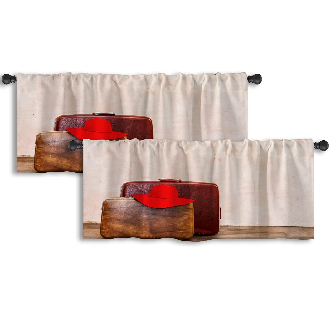 LALILO Kitchen Curtain Valance Colorful Oil Canvas Seascape Rod Pocket ...