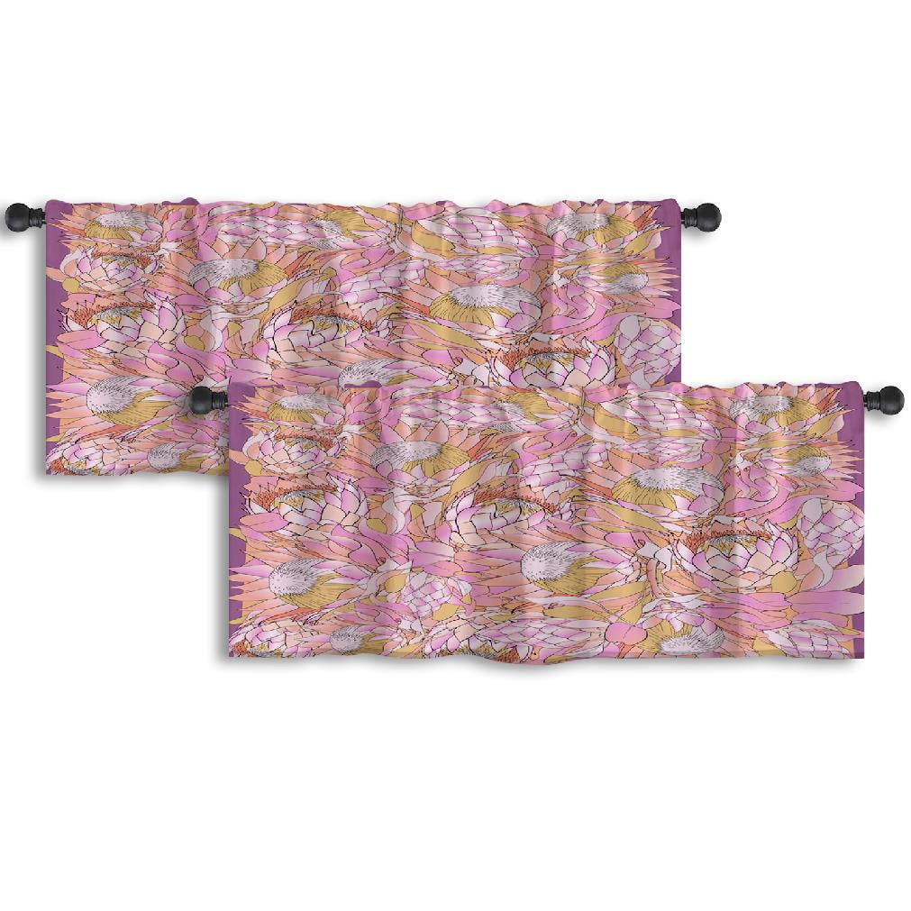 LALILO Kitchen Curtain Valance Colorful Silk Scarf Rod Pocket Window ...