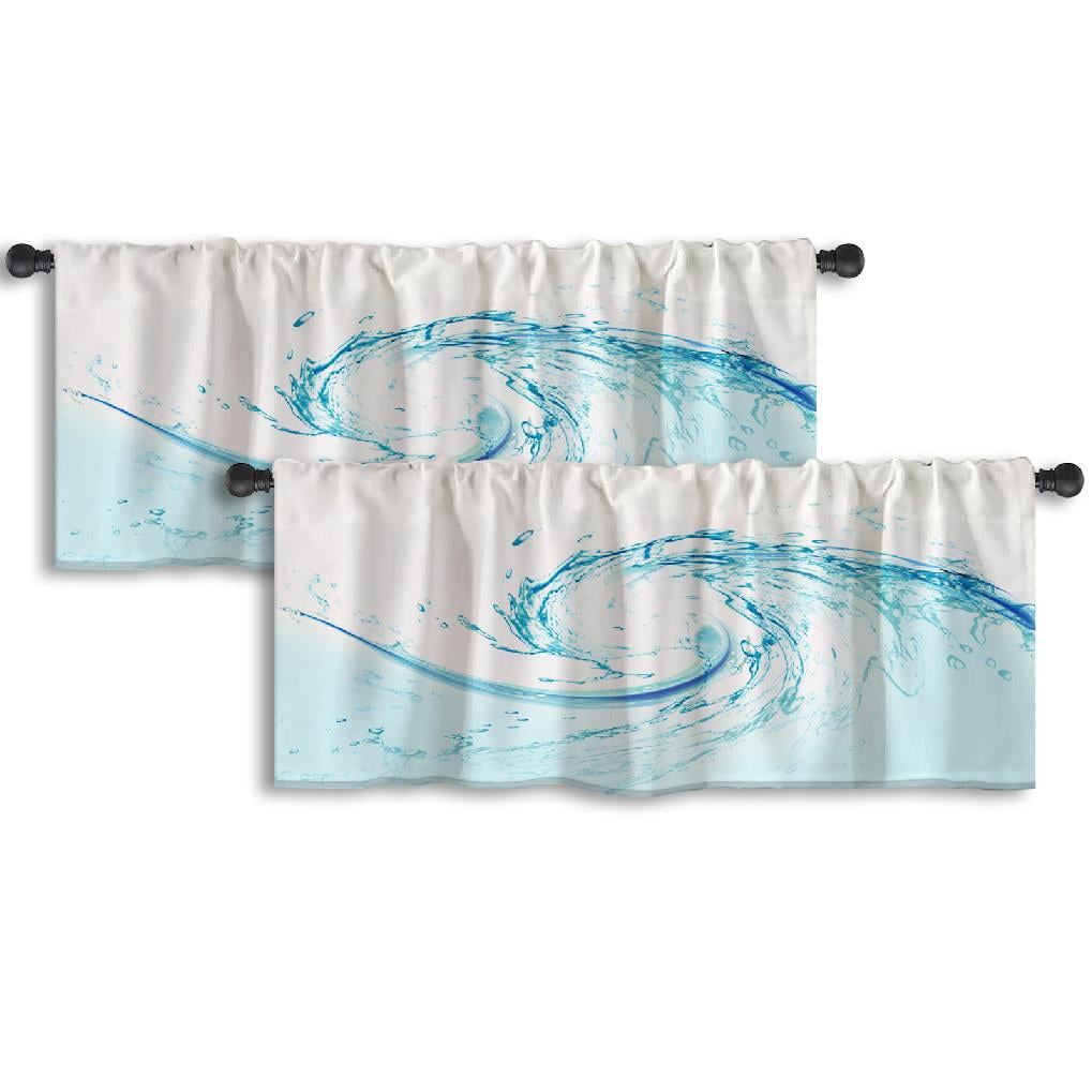 LALILO Kitchen Curtain Valance Colorful Tie Dye Boho Batik Ink Rod ...