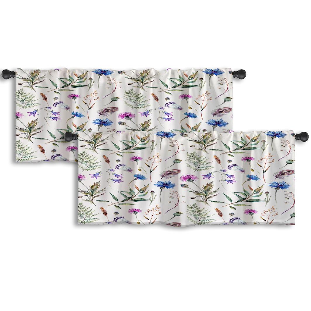 LALILO Kitchen Curtain Valance Colorful Tie Dye Boho Ink Rod Pocket ...